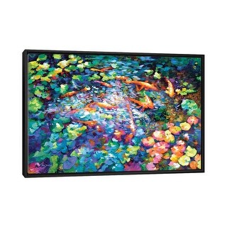 iCanvas "Koi Fish And Water Lilies II" by Leon Devenice Framed Canvas Print - Bed Bath & Beyond ...
